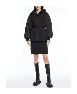 Max Mara Hooded Down Jacket With Belt