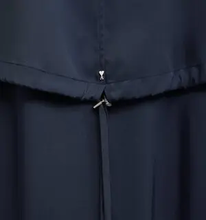 Ami Hooded Lightweight Jacket With Drawstring Detail - Blue
