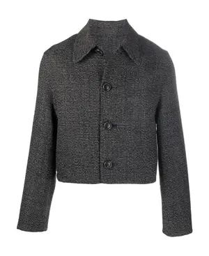 AMI Paris Textured Cropped Jacket - No