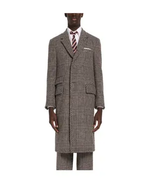 Thom Browne Single Slit Coat With Iconic Stripes