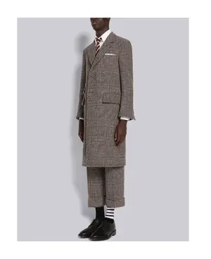 Thom Browne Single Slit Coat With Iconic Stripes