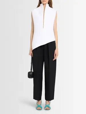Khaite Asymmetrical Zip-up Top