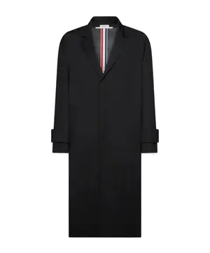 Thom Browne Single-breasted Wool Coat With Striped Loop Buckle