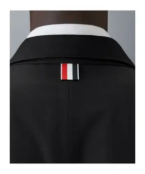 Thom Browne Single-breasted Wool Coat With Striped Loop Buckle