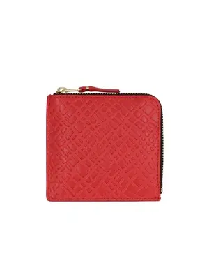 Comme Des Garçons All-over Embossed Detail Wallet - Red