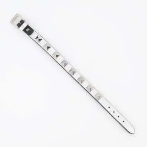 Valentino Garavani Rockstud Leather And Metal Bracelet - Black