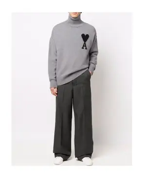AMI Paris De Coeur High Neck Wool Jumper