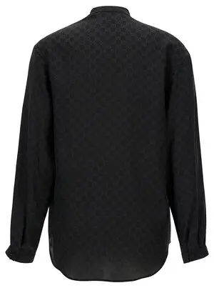 Gucci Embellished Gg Crepe Satin Shirt With Self-tied Bow