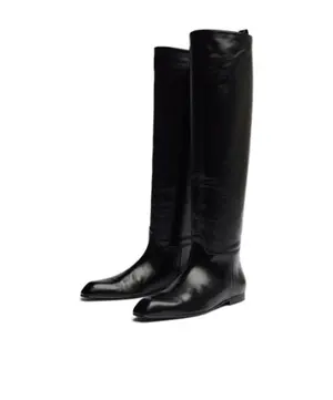 Khaite 25mm Knee-high Leather Boots - Black