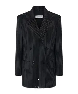 Max Mara Mattia Pinstriped Wool Blazer
