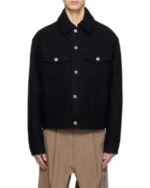 Ami Long-sleeve Wool Jacket - Black