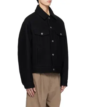 Ami Long-sleeve Wool Jacket - Black