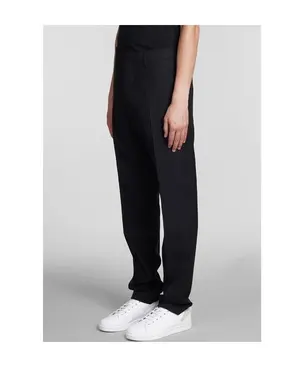 Ami Mid-rise Straight Leg Trousers - Black