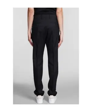 Ami Mid-rise Straight Leg Trousers - Black
