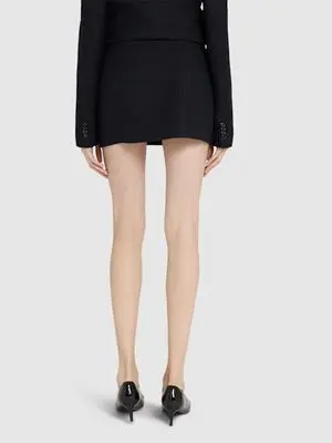 Khaite Jett Virgin Wool Blend Mini Skirt - Black