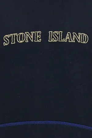 Stone Island Logo Embroidered Cotton Hoodie