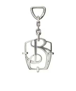Burberry Palladium-plated B Charm Keyring - Palladio