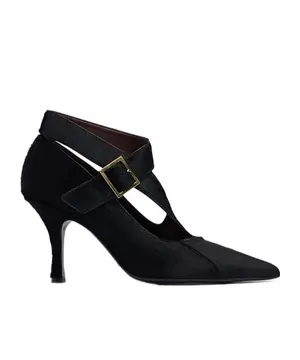 Khaite 85mm Sloan Pony Hair Pumps - Black