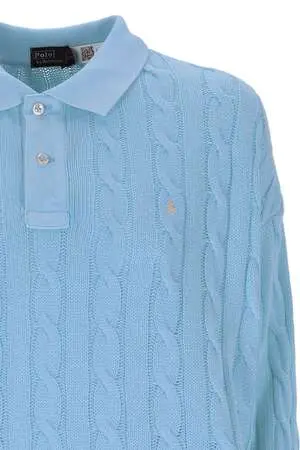 Polo Ralph Lauren Cable-knit Cotton Long-sleeve Polo Shirt