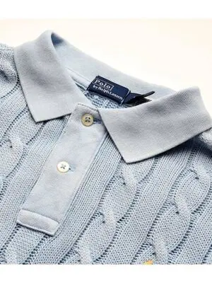 Polo Ralph Lauren Cable-knit Cotton Long-sleeve Polo Shirt