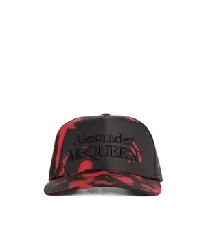 Alexander McQueen Embroidered Logo Baseball Cap - Black/red