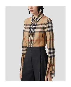 Burberry Exaggerated Checked Long-sleeve Shirt