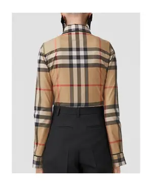 Burberry Exaggerated Checked Long-sleeve Shirt
