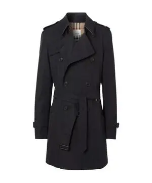 Burberry Cotton Gabardine Trench Coat - Blue