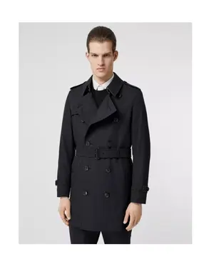 Burberry Cotton Gabardine Trench Coat - Blue