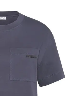 Brunello Cucinelli Shiny Tab Crewneck T-shirt