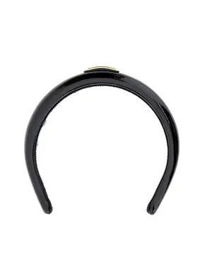 Prada Logo Plaque Headband - Black