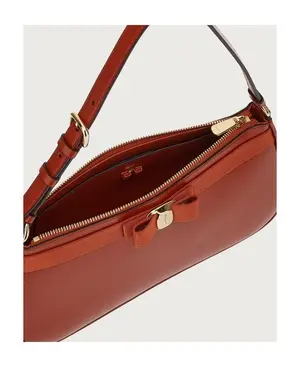 FERRAGAMO Vara Bow Calf Leather Shoulder Bag - Brown