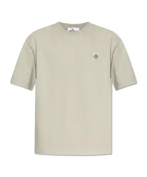 Stone Island Logo Patch Short Sleeve T-shirt - Grey