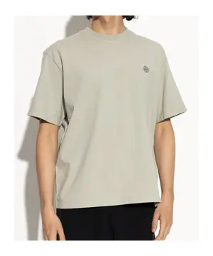 Stone Island Logo Patch Short Sleeve T-shirt - Grey