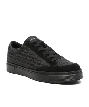 Emporio Armani Logo Print Lace-up Sneakers