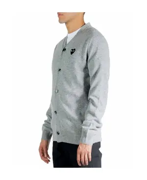 Play Comme Des Garcon Heart Decal Cardigan