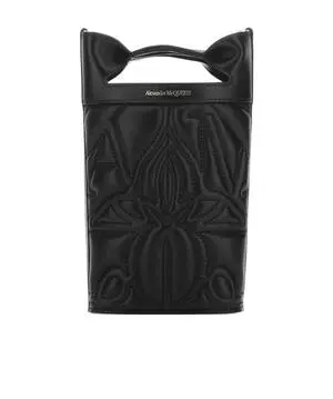 Alexander McQueen Logo Printed Bucket Bag - Black
