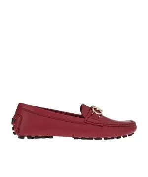 FERRAGAMO Gancini Plaque Moccasins - Red