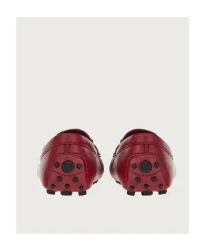 FERRAGAMO Gancini Plaque Moccasins - Red