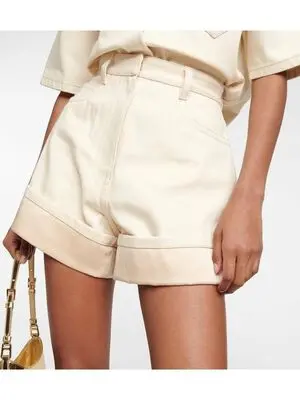Prada Logo Denim Shorts
