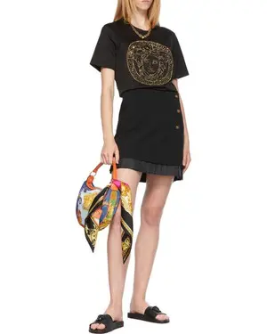 Versace Medusa Head Crystal Embellished Crewneck T-shirt