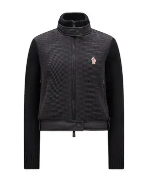 Moncler Wool Zip-up Cardigan - Black