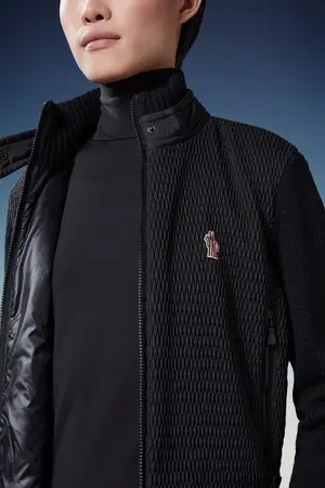 Moncler Wool Zip-up Cardigan - Black