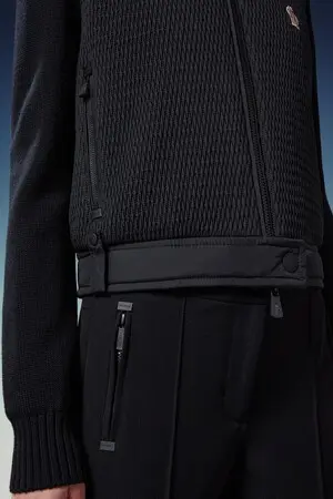 Moncler Wool Zip-up Cardigan - Black