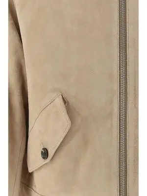 Ami Suede Bomber Jacket - Nude