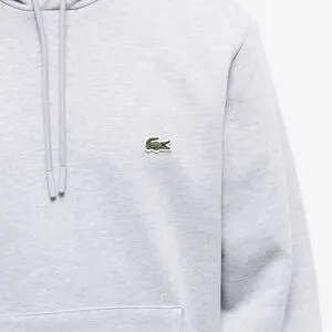 Lacoste Logo Embroidered Drawstring Hoodie - White
