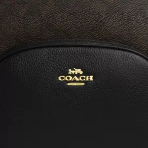 COACH Court Backpack In Signature Canvas - Opal/walnut/black