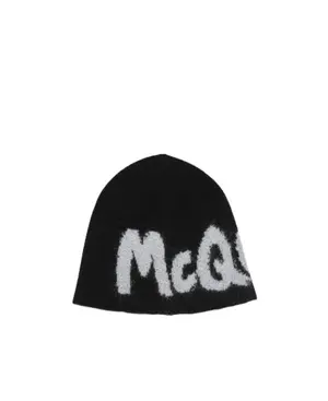 Alexander McQueen Logo Intarsia Knitted Beanie - Black