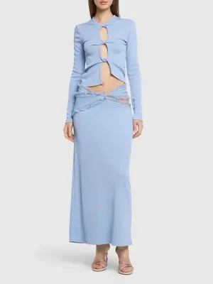 Christopher Esber Ruffle Trim Lace Skirt