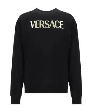 Versace Logo Embroidered Crewneck Sweatshirt